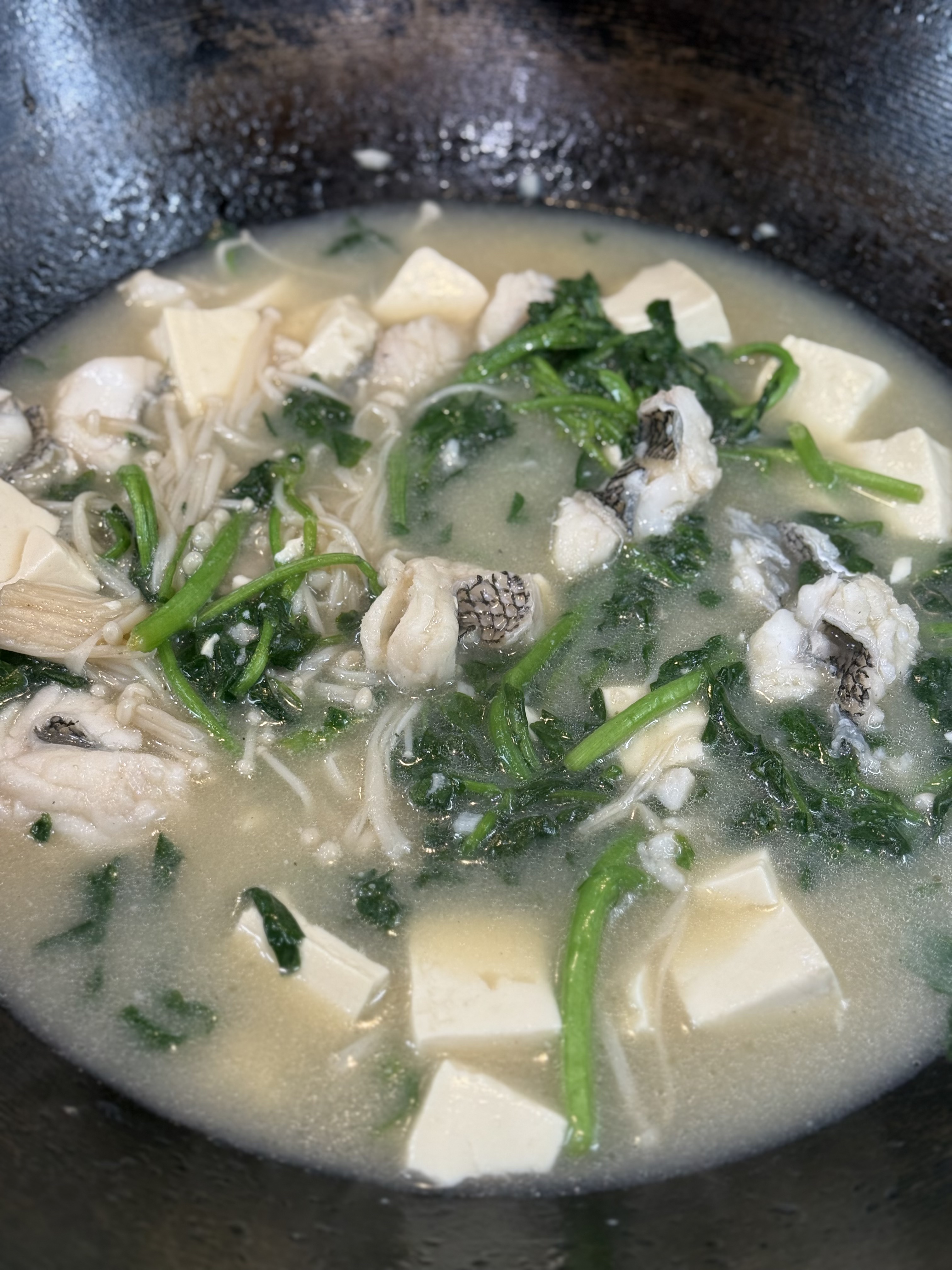 milky fish soup – we have food at home.